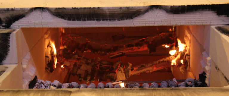 Cables aflame at 1100 °C