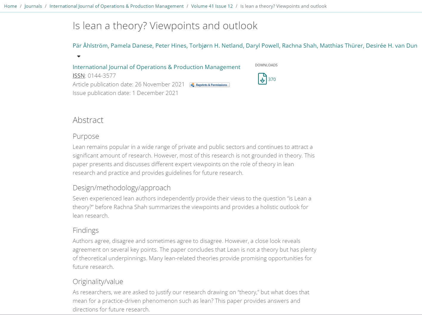 Lean Research – Is Lean a Theory? – SINTEF Blog